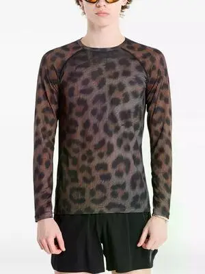 SOAR Race Leopard-print Top - Brown