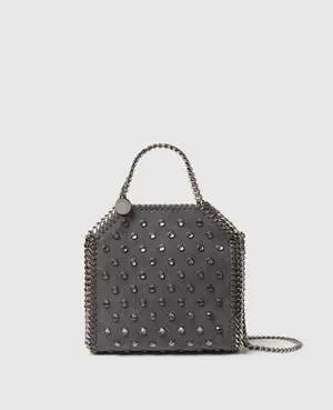 Stella McCartney Falabella Crystal Stud Tiny Tote Bag Slate