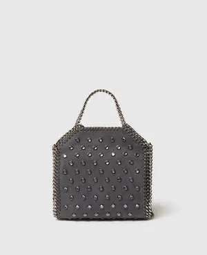 Stella McCartney Falabella Crystal Stud Tiny Tote Bag - Slate