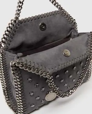 Stella McCartney Falabella Crystal Stud Tiny Tote Bag - Slate