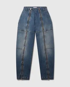 Stella McCartney Zip-detail Barrel-leg Jeans - Blue