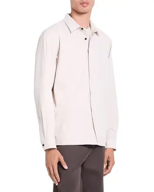 Theory Poplin Point Collar Performance Shirt - Silver Stone