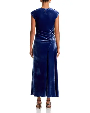 Simkhai Burke Velvet Draped Midi Dress