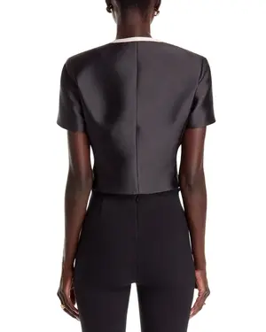Simkhai Naelle Tipped Short Sleeve Top