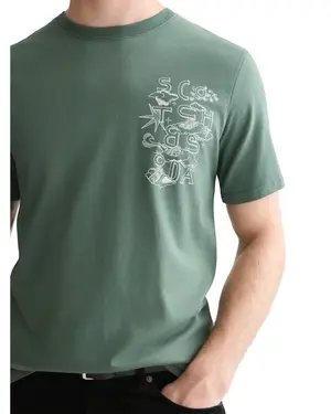 Scotch & Soda Cotton Logo Graphic Crewneck T-shirt