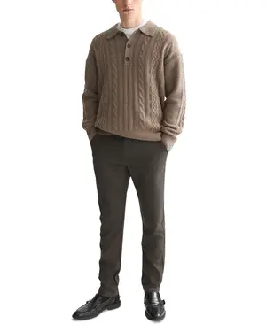 Scotch & Soda Soft Knit Cable Polo Sweater