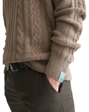 Scotch & Soda Soft Knit Cable Polo Sweater