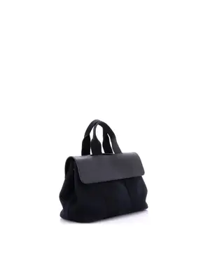 Hermès Pm Valparaiso Bag Toile And Leather - Black