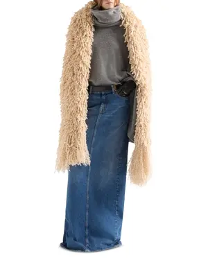 7 For All Mankind Wool High Neck Shawl Sweater