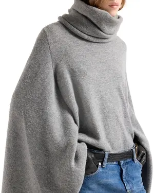 7 For All Mankind Wool High Neck Shawl Sweater