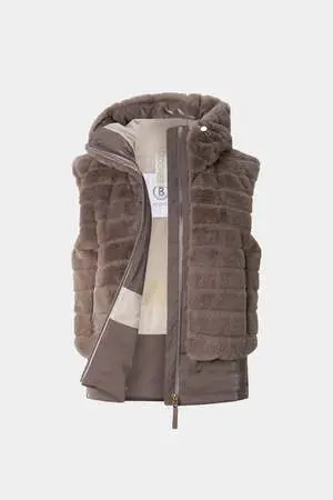 Bogner Manda Faux Fur Down Vest - Hazel