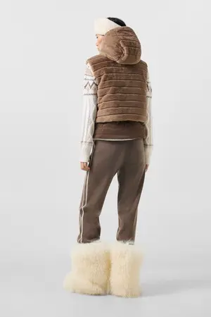 Bogner Manda Faux Fur Down Vest - Hazel