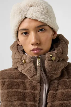 Bogner Manda Faux Fur Down Vest - Hazel