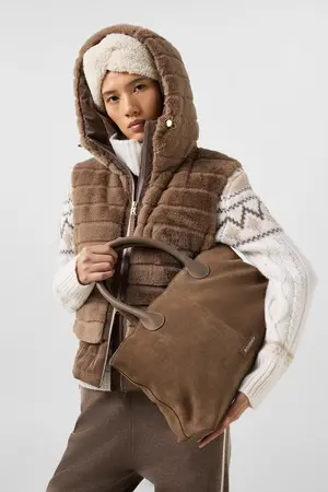 Bogner Manda Faux Fur Down Vest - Hazel