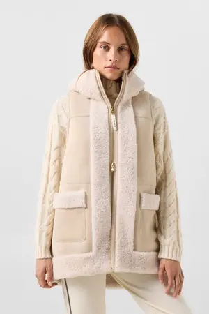 Bogner Lona Lambskin Vest - Camel/cream