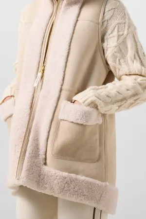 Bogner Lona Lambskin Vest - Camel/cream