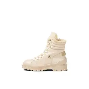 Bogner St. Moritz Lace-up Boots With Spikes - Cream