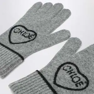 Chloé Encoeur Gloves In Wool And Cashmere
