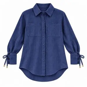 LESSEA Linen Cloud Button-down - Blue