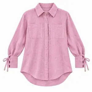 LESSEA Linen Cloud Button-down - Pink