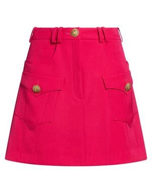 Balmain Mini Skirt Fuchsia Size Virgin Wool - Pink