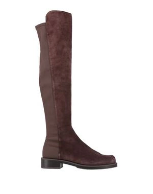 STUART WEITZMAN Woman Boot Chocolate Brown Size 9.5 Leather, Textile Fibers Brown