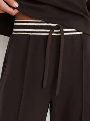 REISS Verity Premium Interlock Stripe-waist Joggers