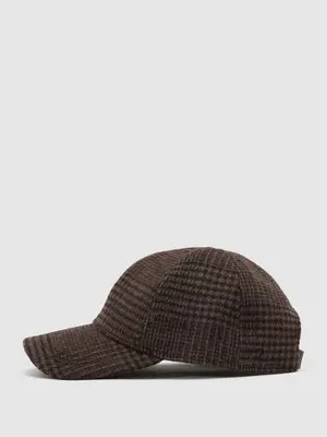 REISS Rover Wool-blend Houndstooth-check Baseball Cap