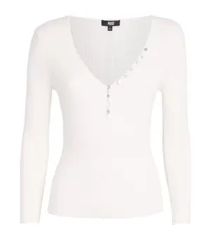 Paige Pointelle Ginnette Top - Ivory