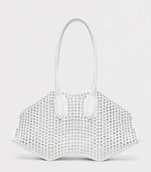 Alexander McQueen Leather Manta Shoulder Bag - White