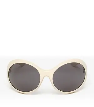 Alexander McQueen Round Kate Sunglasses - White