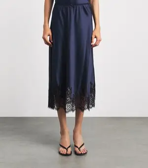 Paige Satin Kelso Midi Skirt