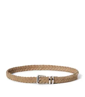 Brunello Cucinelli Leather Braided Belt - Brown