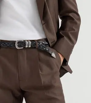 Brunello Cucinelli Leather Woven Belt