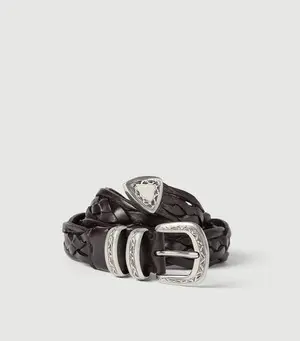 Brunello Cucinelli Leather Woven Belt