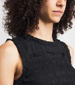 DÔEN Organic Cotton Shirred Mallory Midi Dress
