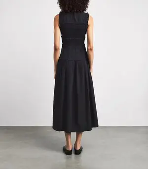 DÔEN Organic Cotton Shirred Mallory Midi Dress