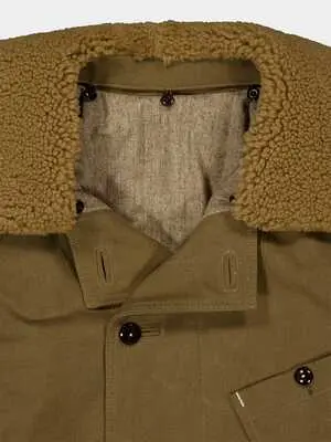LEMAIRE Sisal Shearling Winter Parka In Water-repellent Canvas - Brown