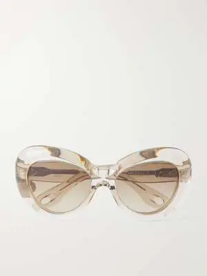 JACQUES MARIE MAGE Monarch Butterfly-frame Acetate Sunglasses - Brown