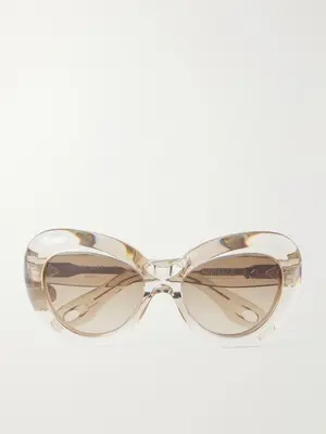 JACQUES MARIE MAGE Monarch Butterfly-frame Acetate Sunglasses - Brown