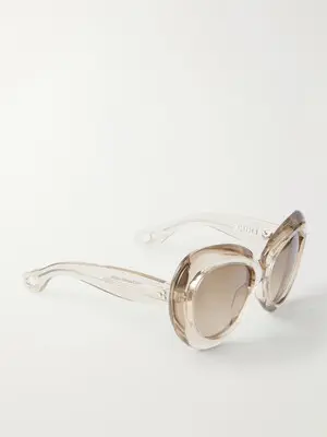 JACQUES MARIE MAGE Monarch Butterfly-frame Acetate Sunglasses - Brown