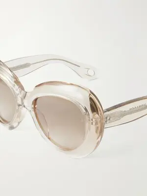 JACQUES MARIE MAGE Monarch Butterfly-frame Acetate Sunglasses - Brown