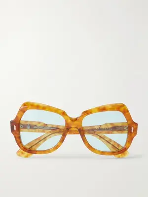 JACQUES MARIE MAGE Perreti Butterfly-frame Acetate Sunglasses - Yellow