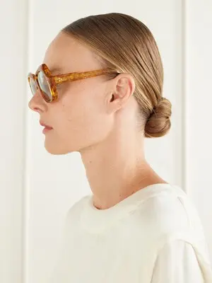 JACQUES MARIE MAGE Perreti Butterfly-frame Acetate Sunglasses - Yellow