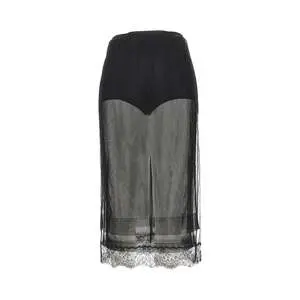 Dolce & Gabbana Tulle Midi Skirt - Black