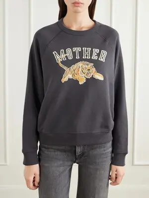 MOTHER The Concert Printed Cotton Sweatshirt