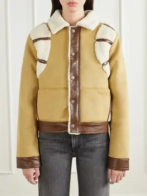 MOTHER The Tripper Puffer Plush-trimmed Jacket - Brown