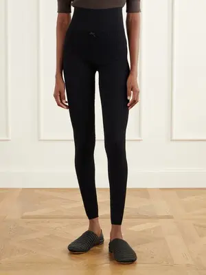 JW Anderson Pointelle-knit Stretch-jersey Leggings - Black