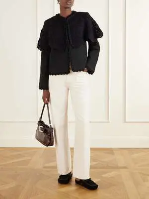 Sea Wright Cape-detailed Crochet-trimmed Bouclé Jacket