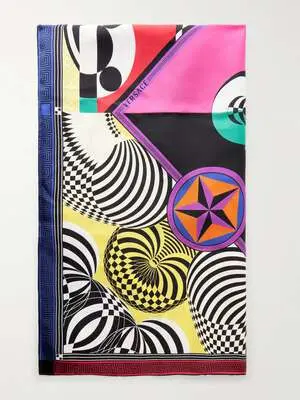 Versace Medusa Collage Print Silk Foulard - Multi